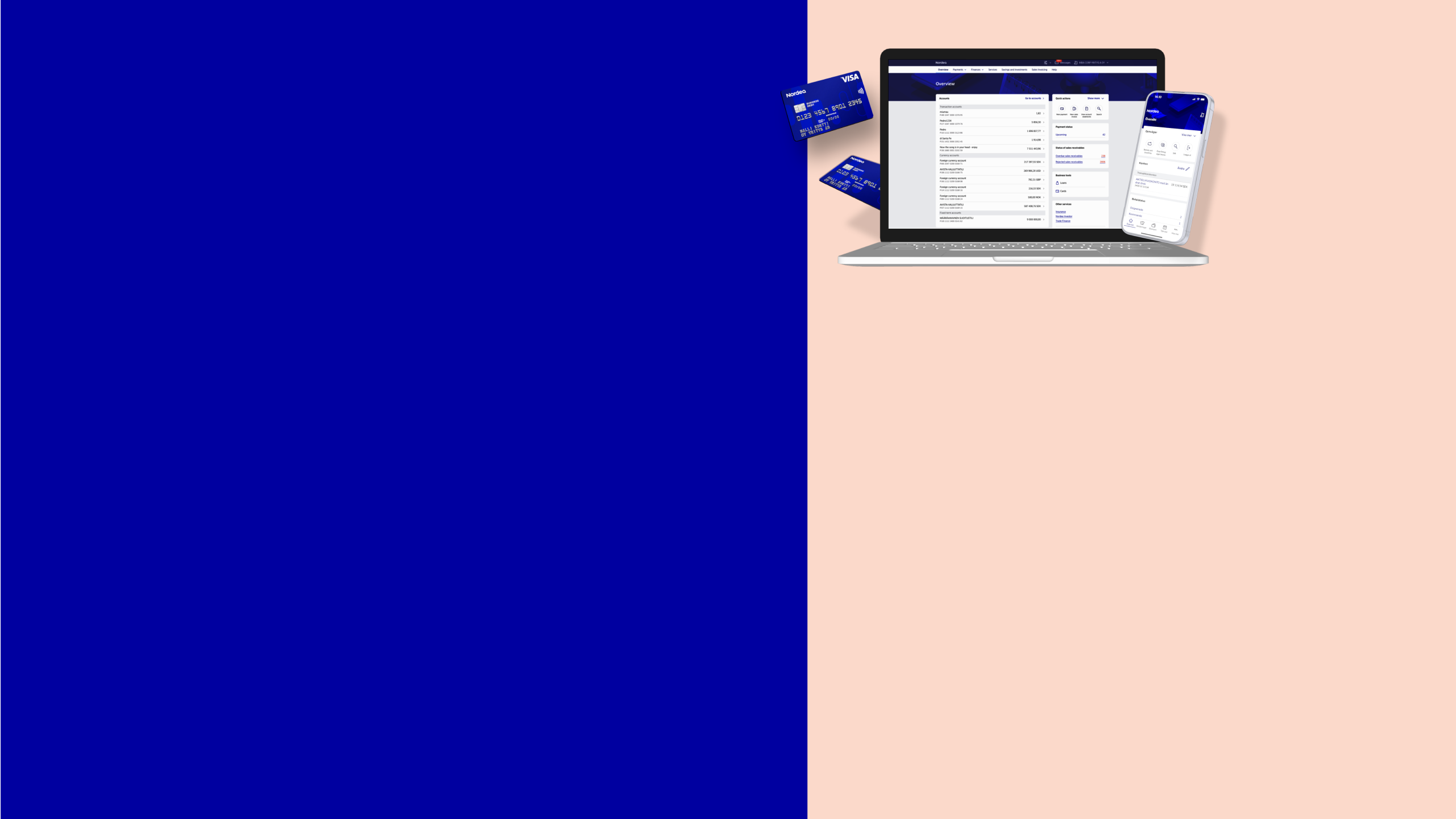 Open a suitable account for your company online | Nordea